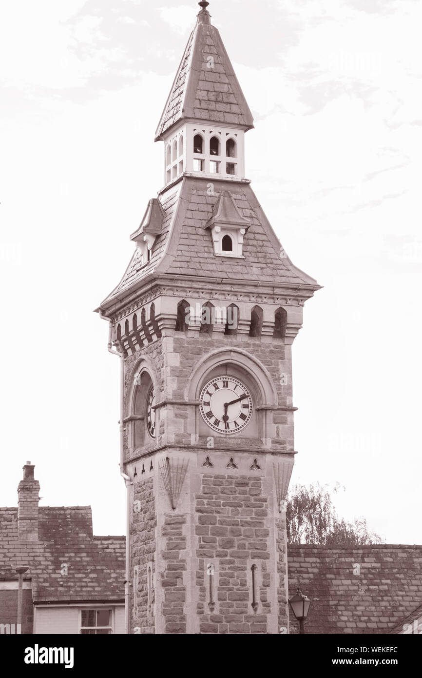 Clock Tower, Hay-on-Wye, Wales, UK Stock Photo - Alamy