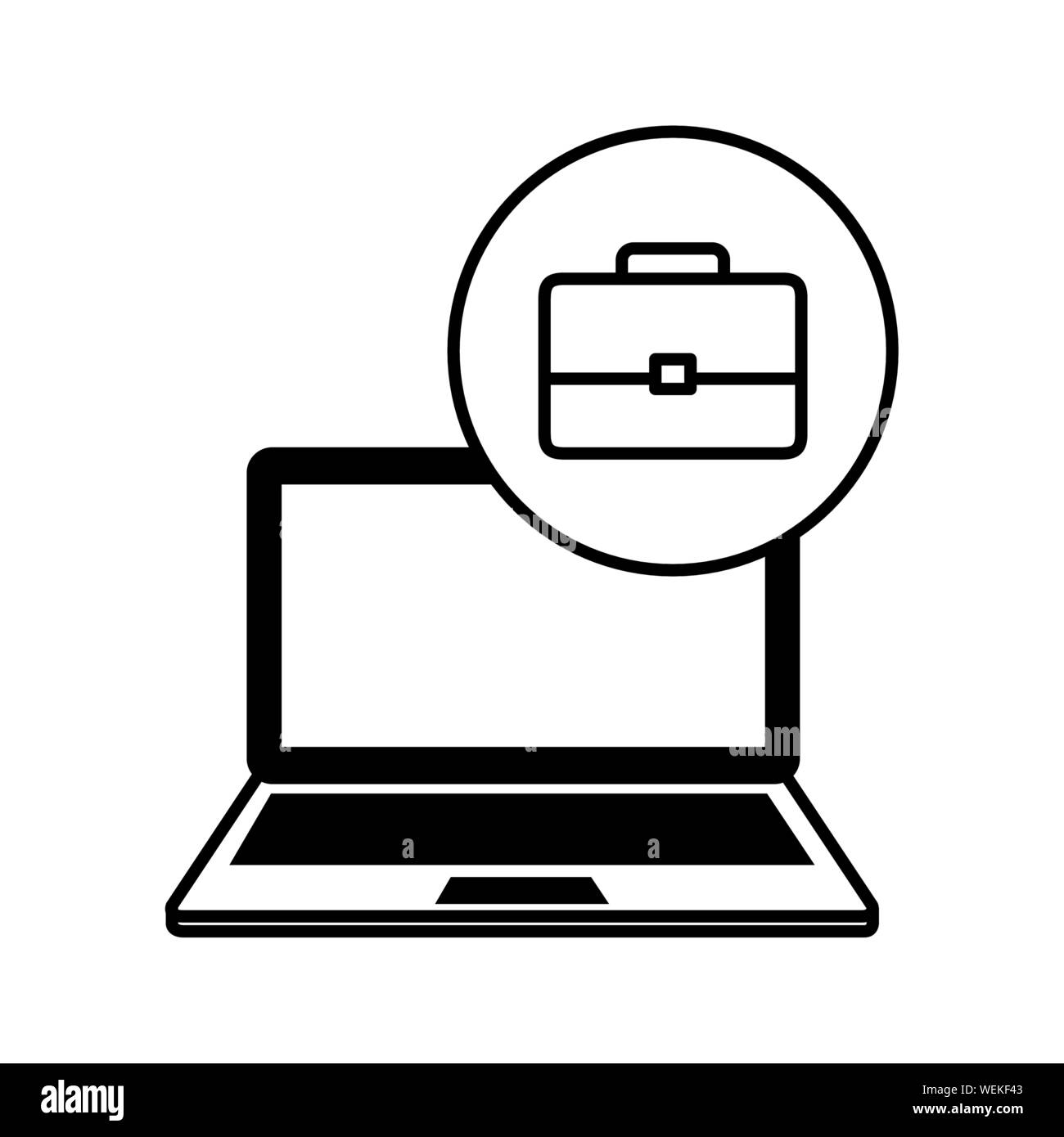 laptop computer with portfolio briefcase Stock Vector Image & Art - Alamy