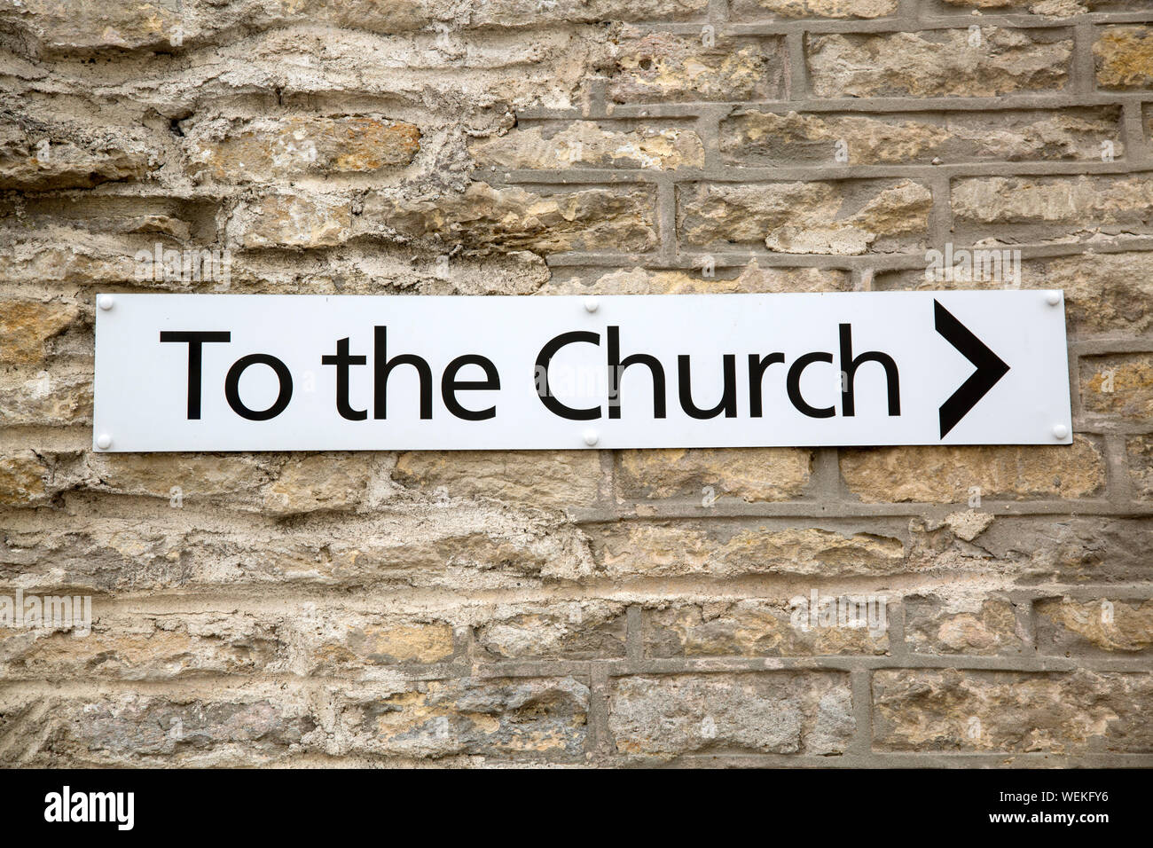 To the Church Sign; England, UK Stock Photo - Alamy