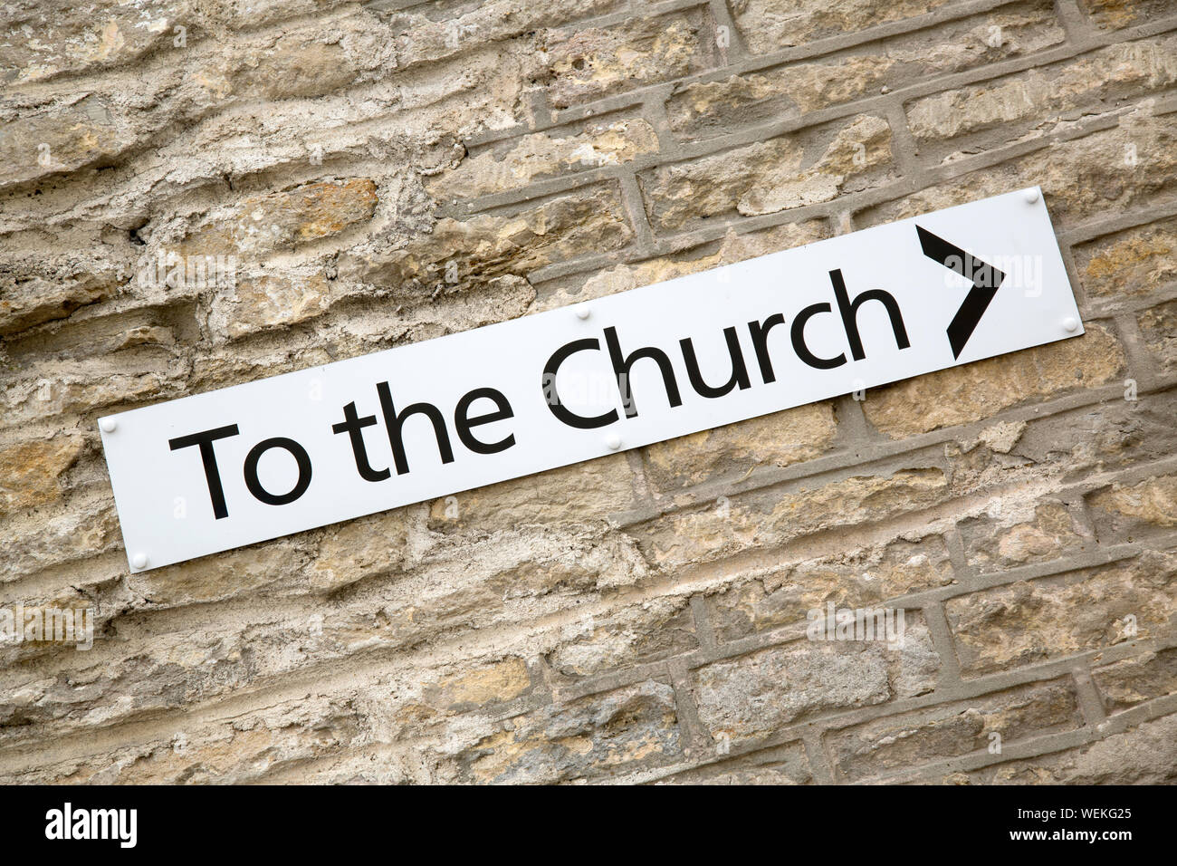 To the Church Sign; England, UK Stock Photo - Alamy