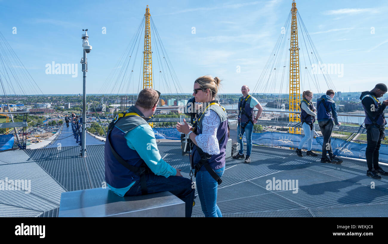 Up at the o2 Roof, Greenwich, London Stock Photo - Alamy