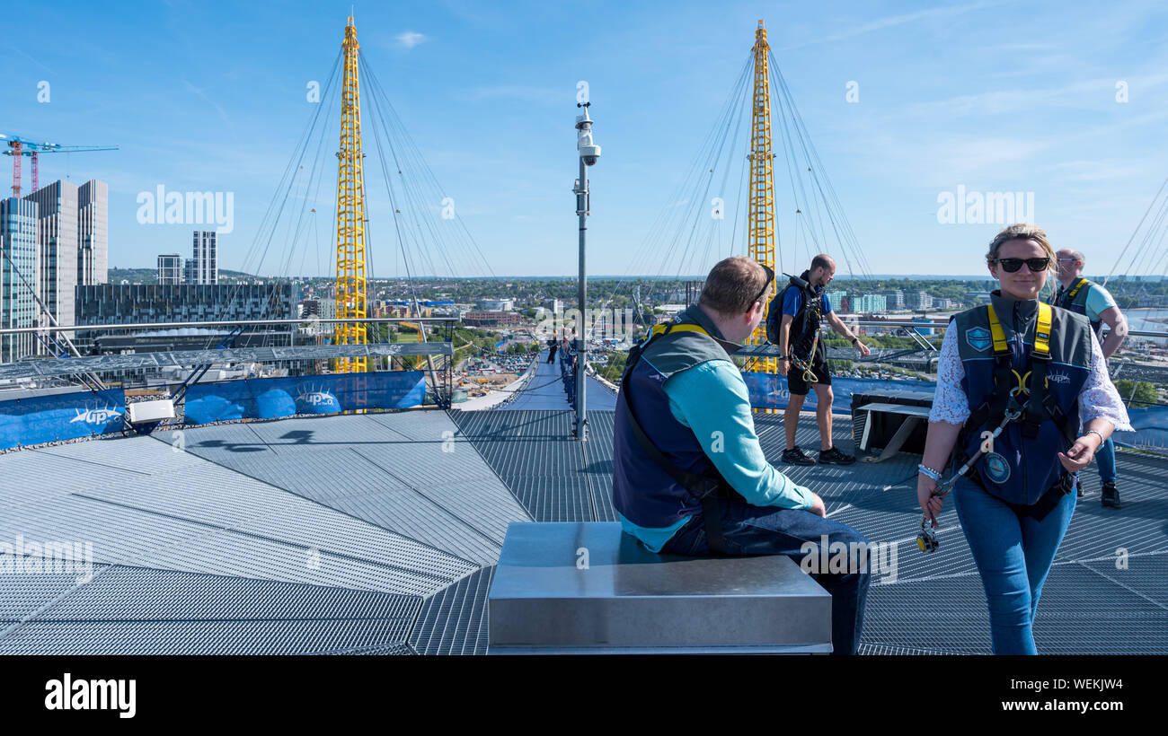 Up at the o2 Roof, Greenwich, London Stock Photo - Alamy