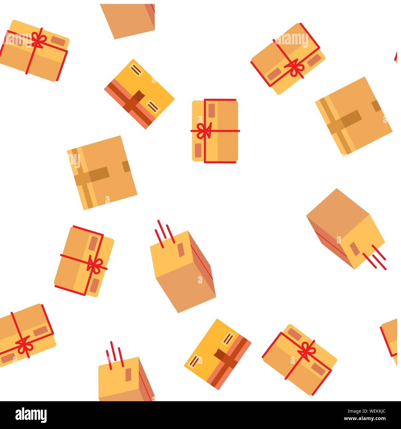 Parcel, Cardboard Boxes Vector Seamless Pattern Stock Vector Image ...