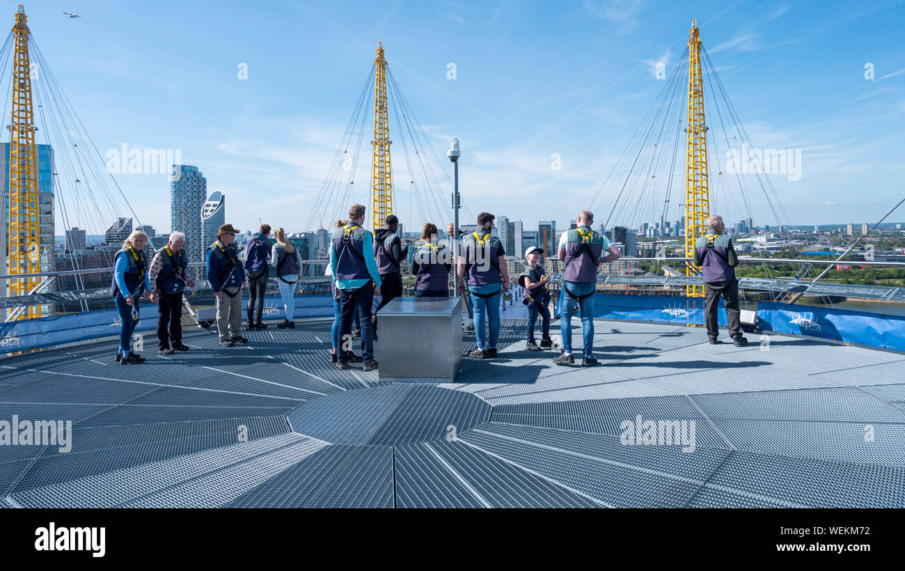 Up at the o2 Roof, Greenwich, London Stock Photo - Alamy