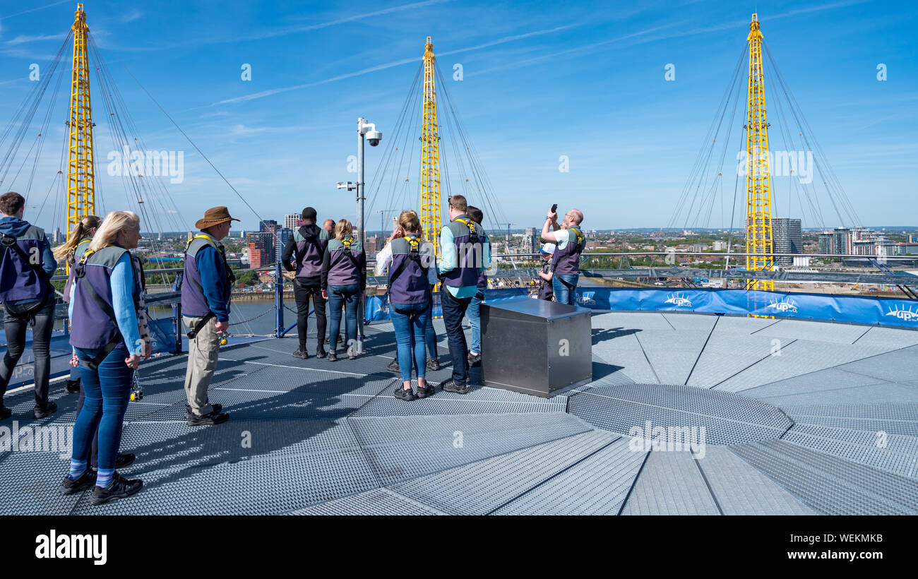 Up at the o2 Roof, Greenwich, London Stock Photo - Alamy