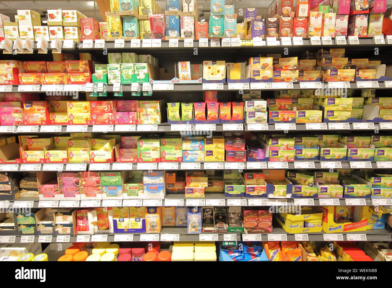 German tea displayed at REWE supermarket Berlin Germany Stock Photo - Alamy