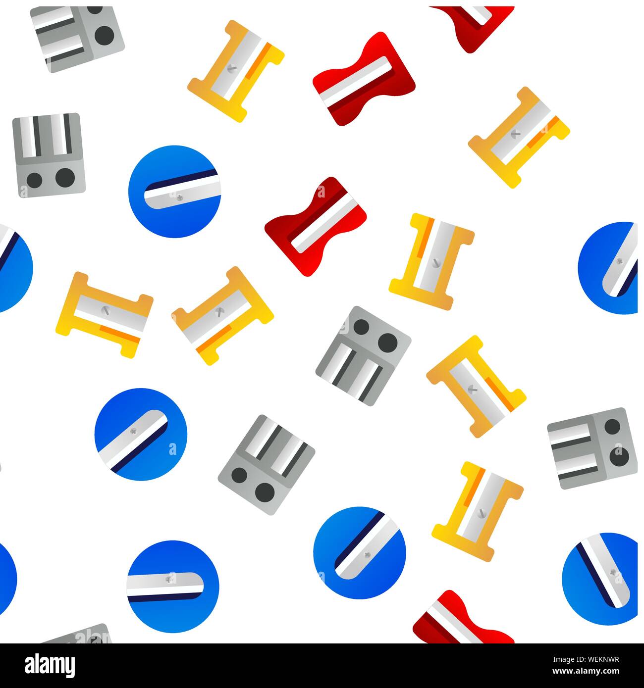 Plastic Pencil Sharpener Vector Seamless Pattern Stock Vector Image ...