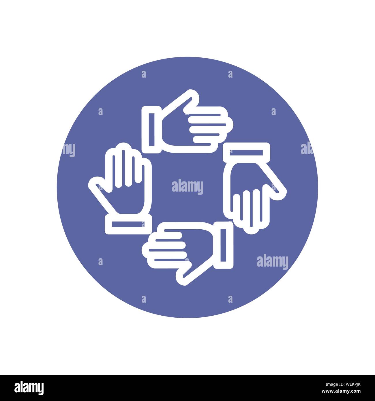 teamwork people hands around icons Stock Vector Image & Art - Alamy