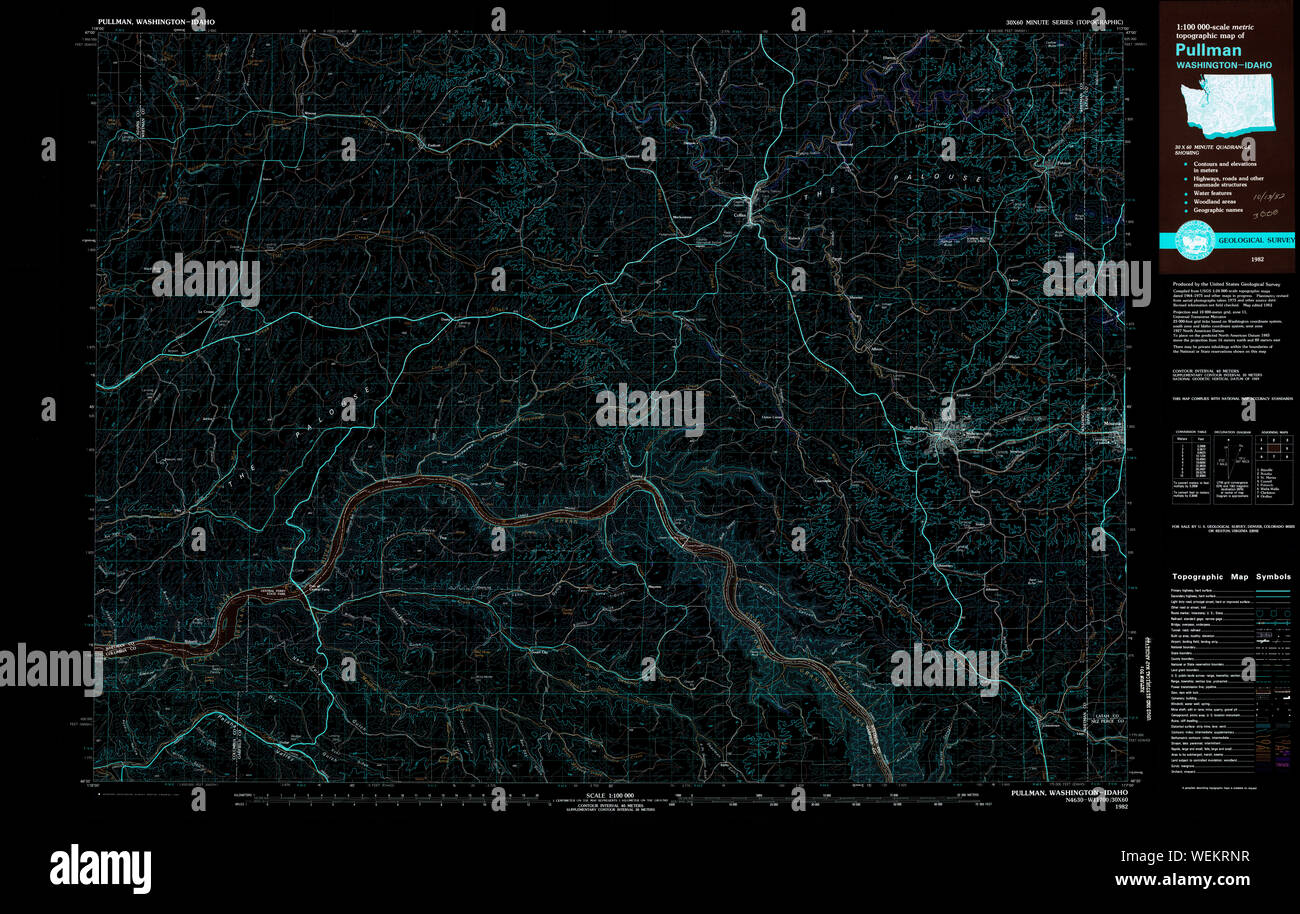 Map of pullman washington hi-res stock photography and images - Alamy