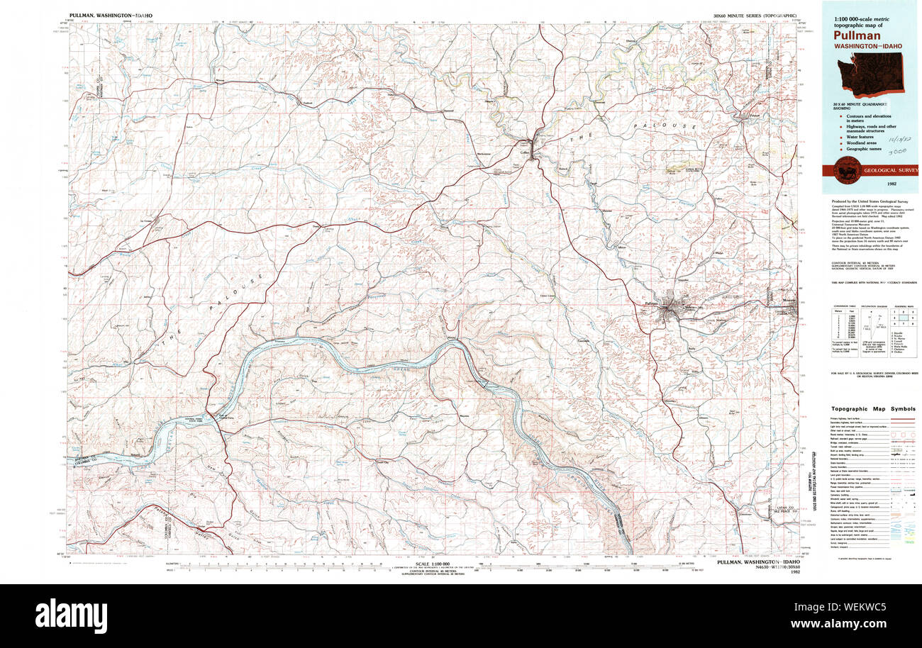 Pullman washington state map hi-res stock photography and images - Alamy