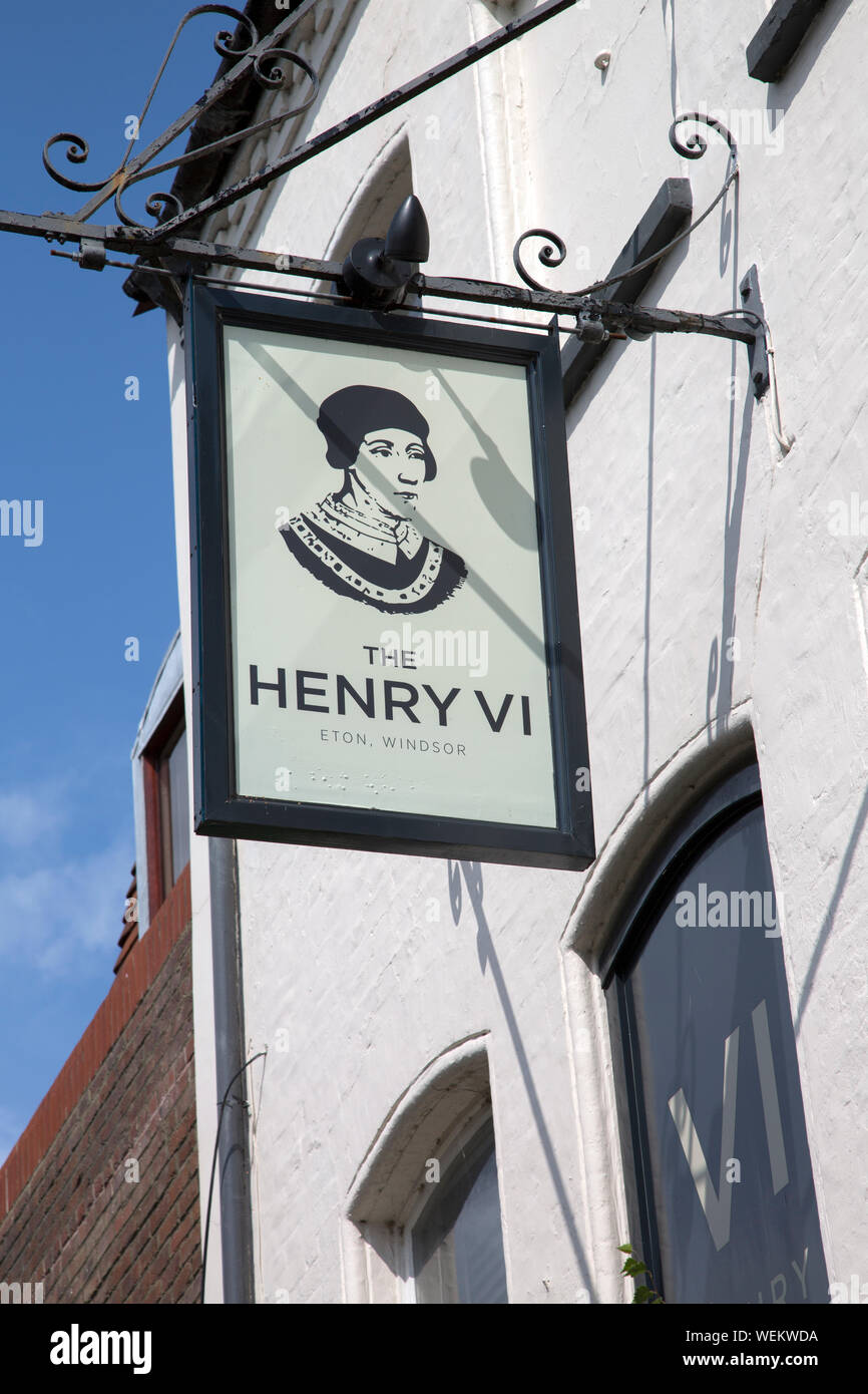 Henry VI Pub Sign, High Street, Eton, Windsor; London; England; UK ...