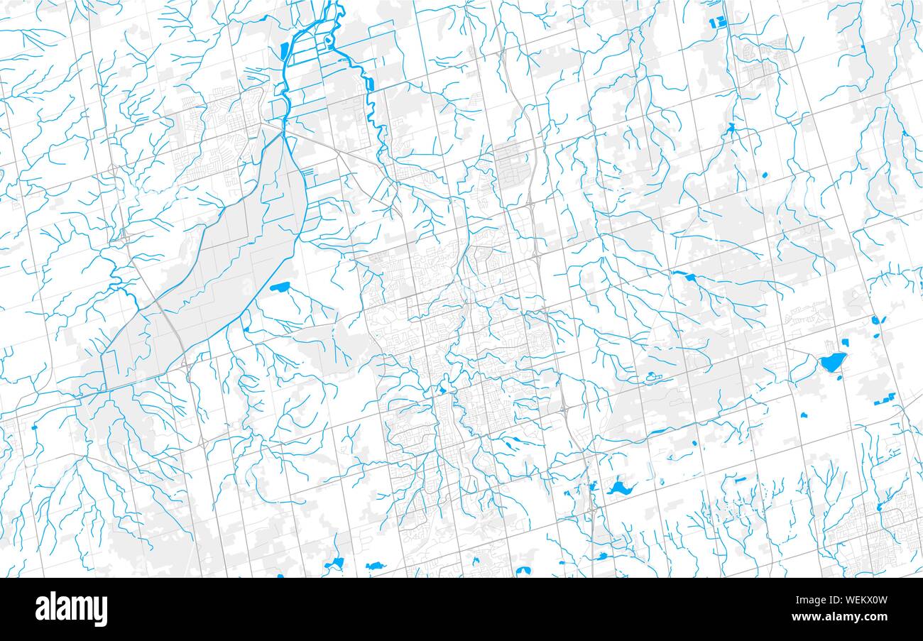 Rich detailed vector area map of Newmarket, Ontario, Canada. Map ...