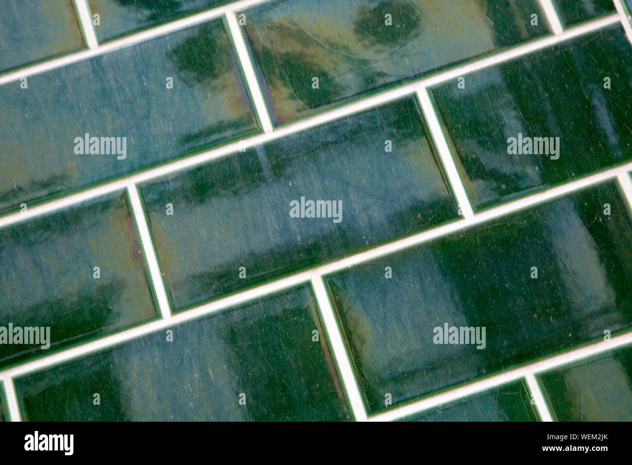 Green Tile Background on Building Facade Stock Photo - Alamy