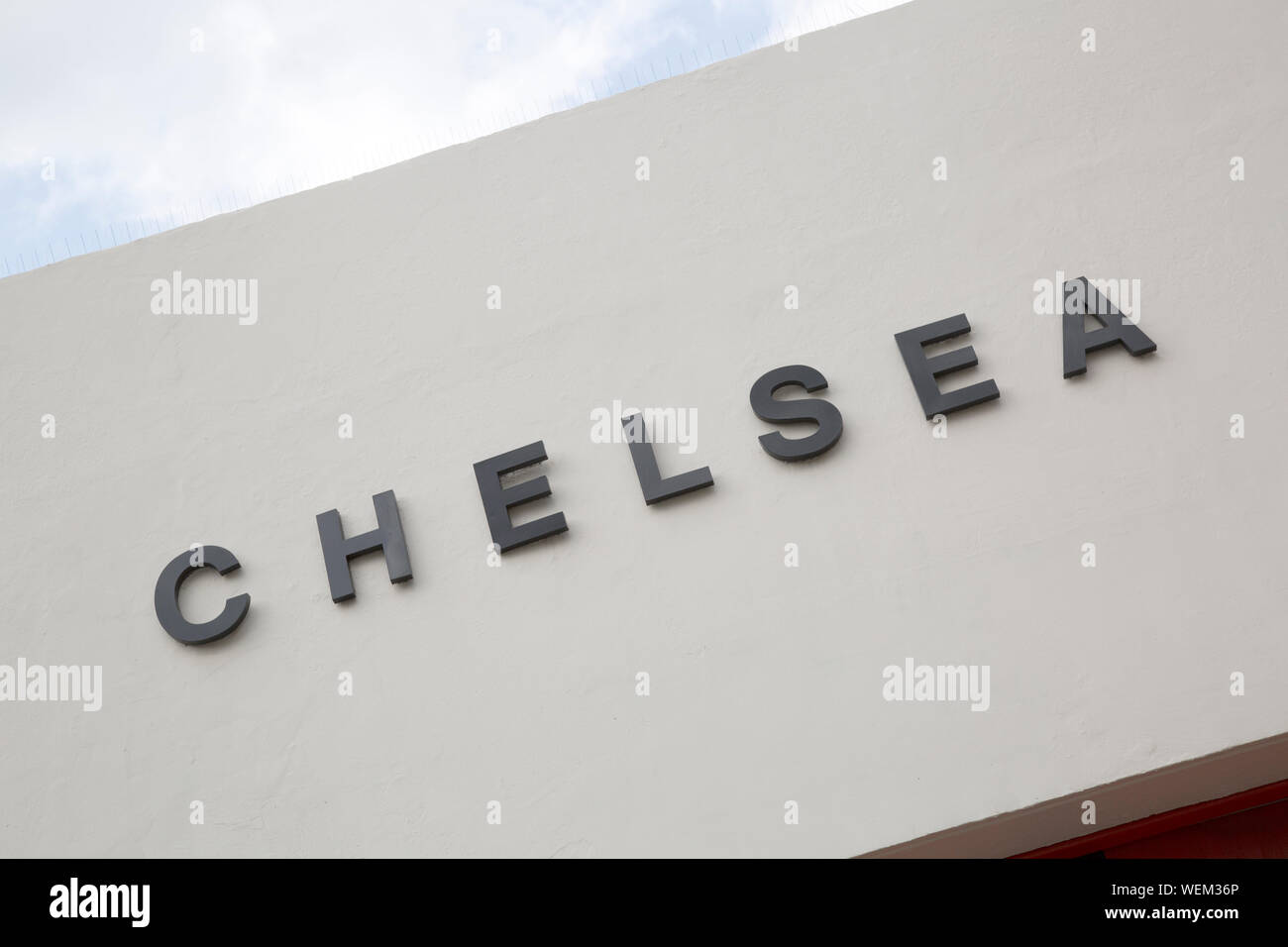 Chelsea Written on Building Facade, London, England, UK Stock Photo - Alamy