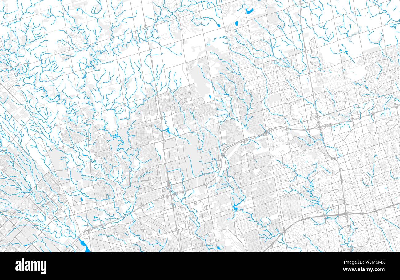 Rich detailed vector area map of Vaughan, Ontario, Canada. Map template ...