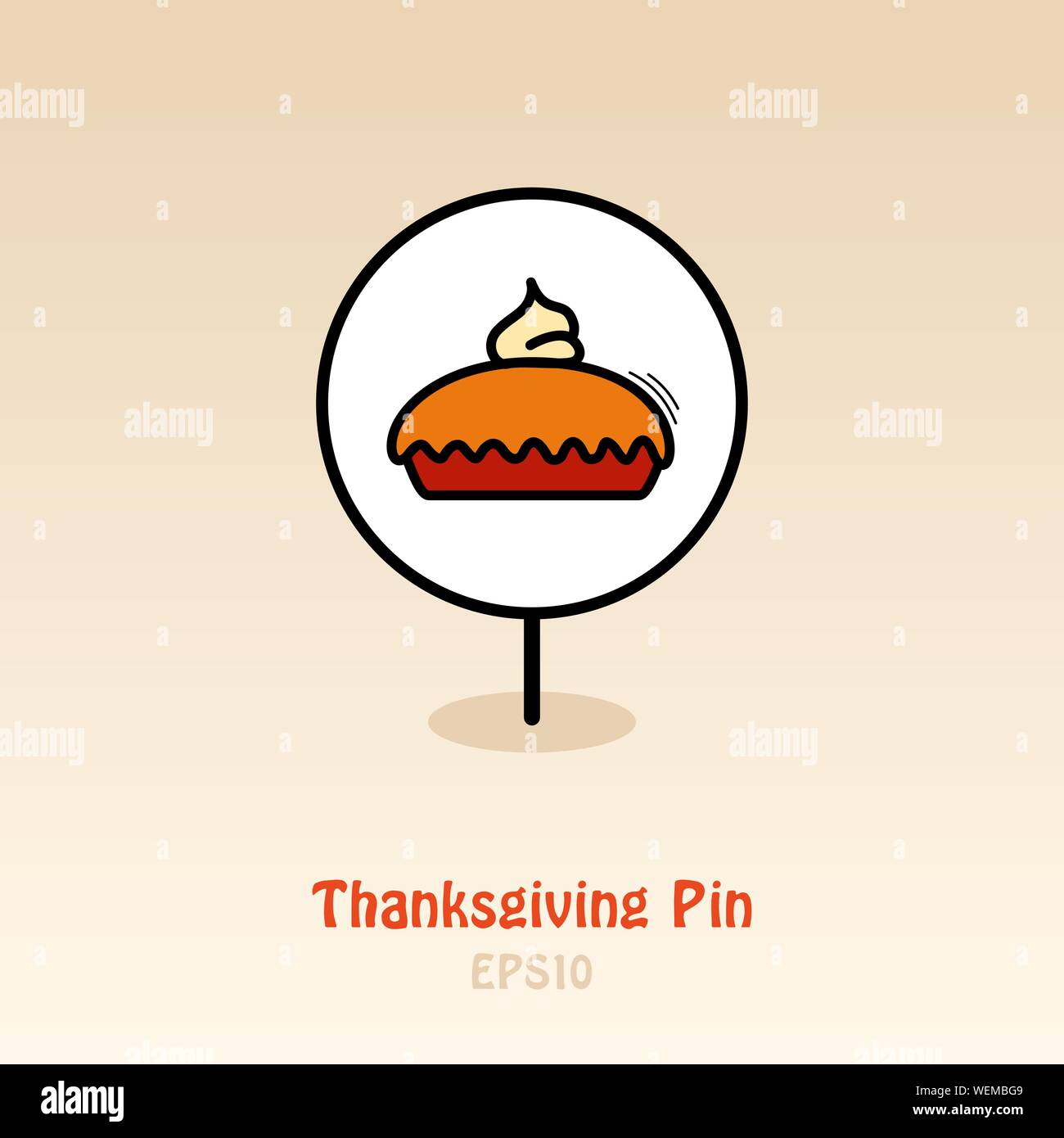Thanksgiving Pie pin map icon, Harvest map pointer. Thanksgiving map ...