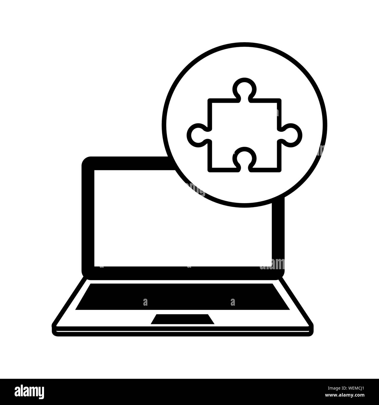 Puzzle piece computer Stock Vector Images - Alamy