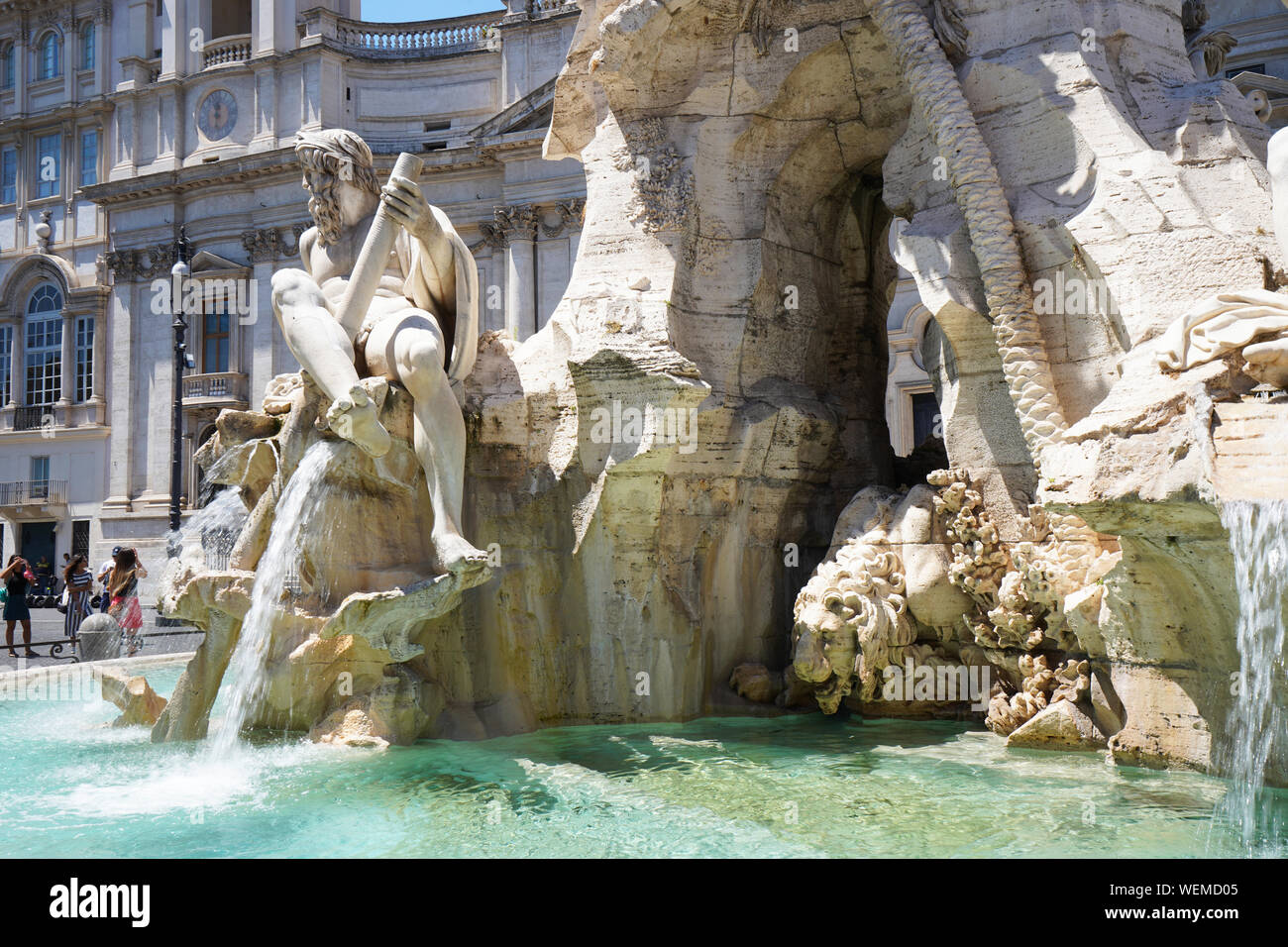 The Four Rivers Fountain, Piazza Navona, Rome, Latium, Italy Stock ...