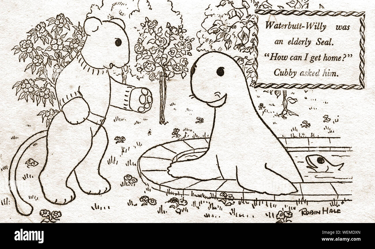 1936 Children's cartoon character CUBBY with water butt Willy 1936 ...