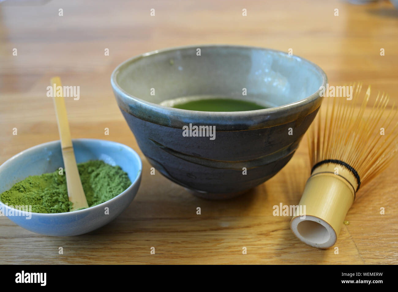Japanese Matcha Green Tea, Handmade Matcha Bowl, and Accessories Stock ...