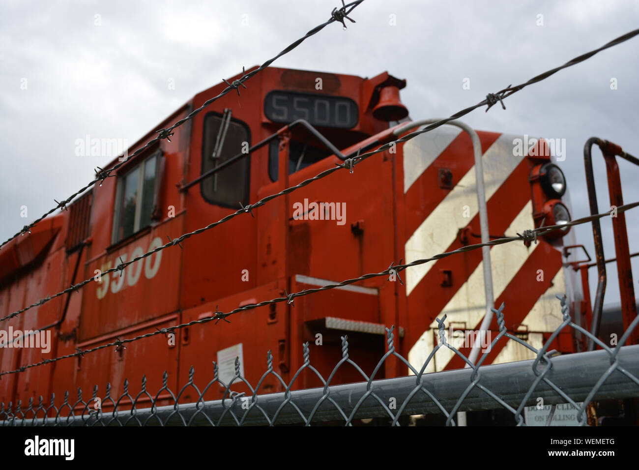 Barb wired fence train hi-res stock photography and images - Alamy
