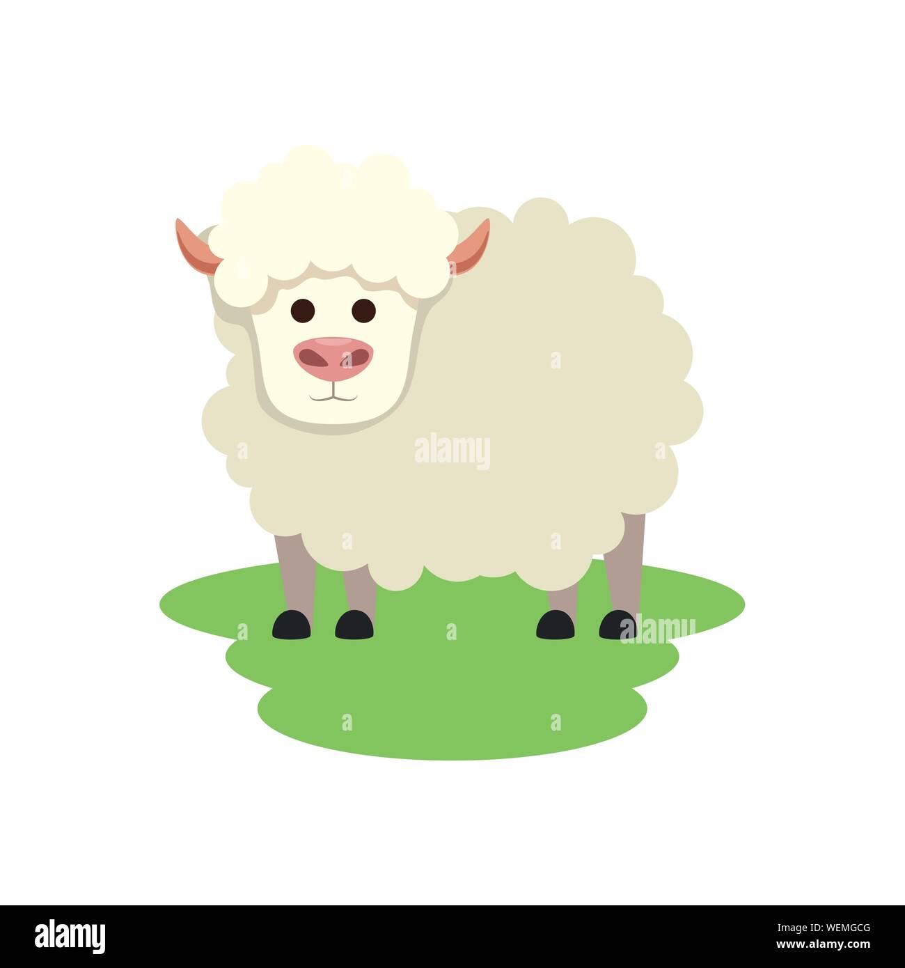 cute little sheep animal farm Stock Vector Image & Art - Alamy