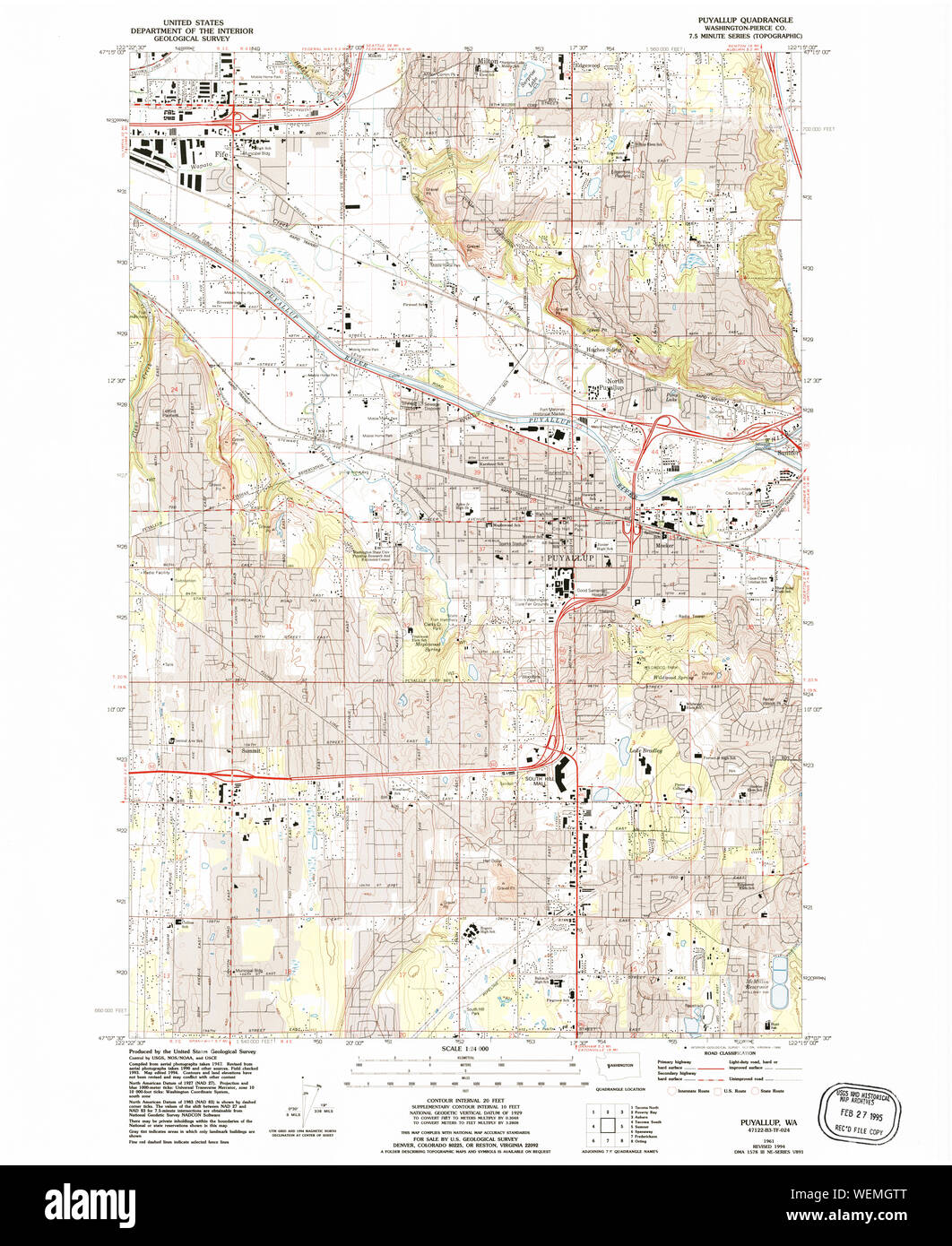 Map of puyallup hi-res stock photography and images - Alamy