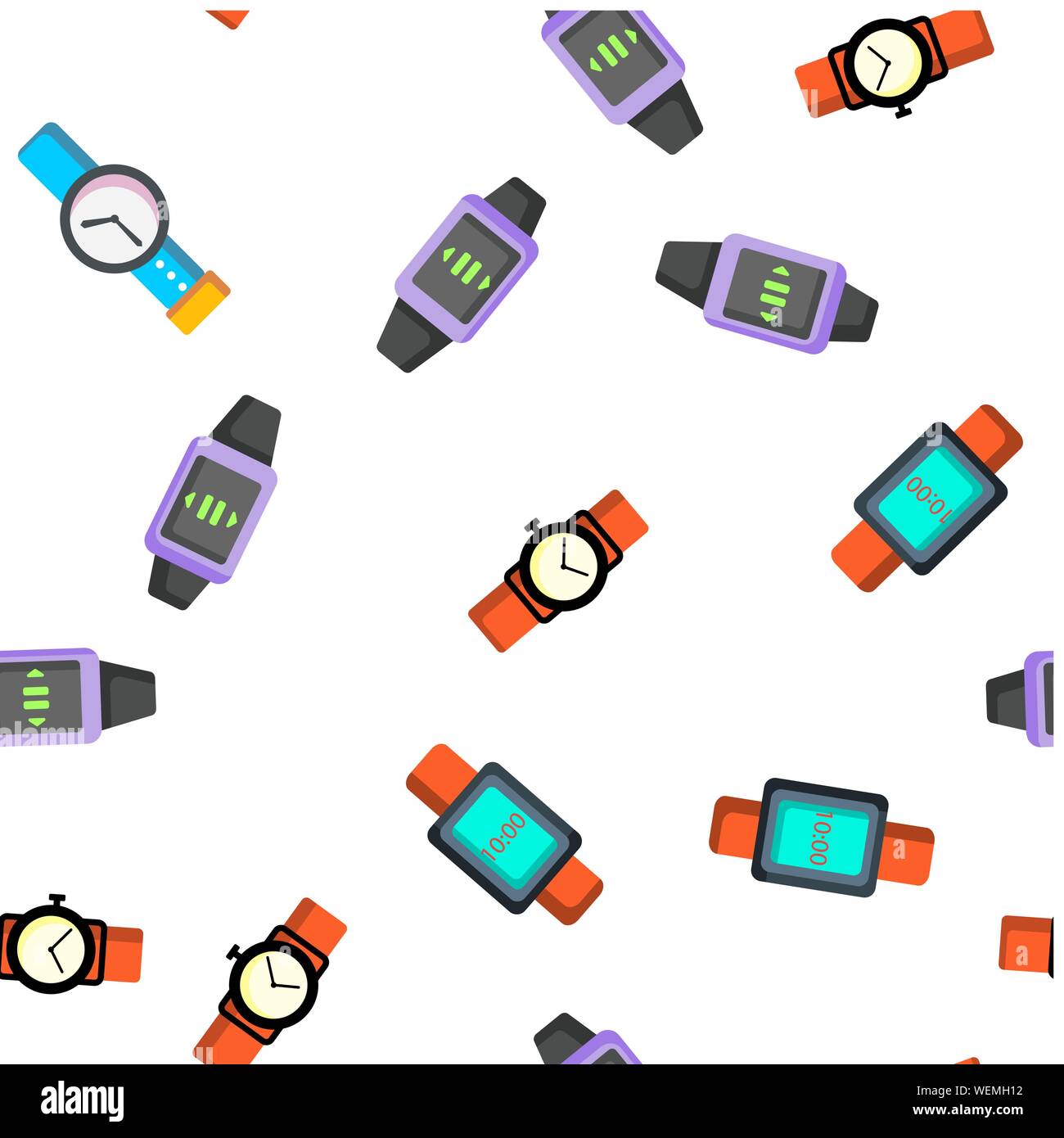 Watches, Gadgets Vector Seamless Pattern Stock Vector Image & Art - Alamy