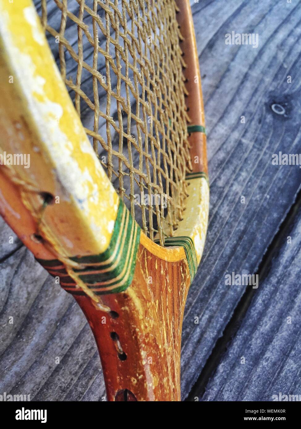 Old wooden tennis racket hi-res stock photography and images - Alamy
