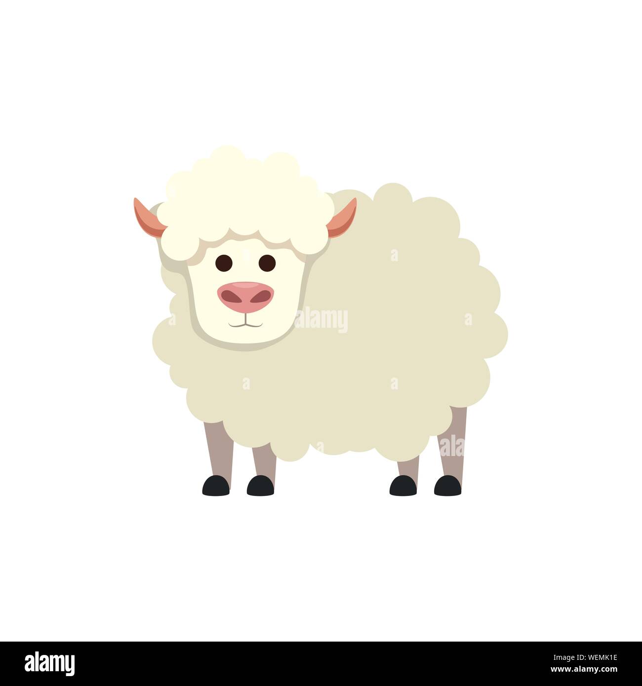 cute little sheep animal farm Stock Vector Image & Art - Alamy