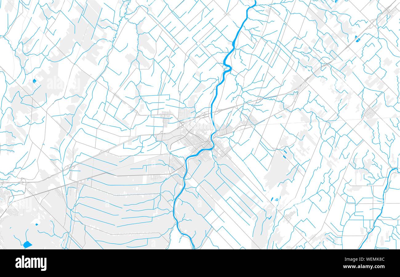 Rich detailed vector area map of Saint-Hyacinthe, Quebec, Canada. Map ...
