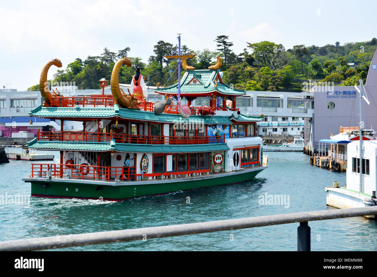Japanese Tour Boat on the Pacific Ocean Stock Photo - Alamy