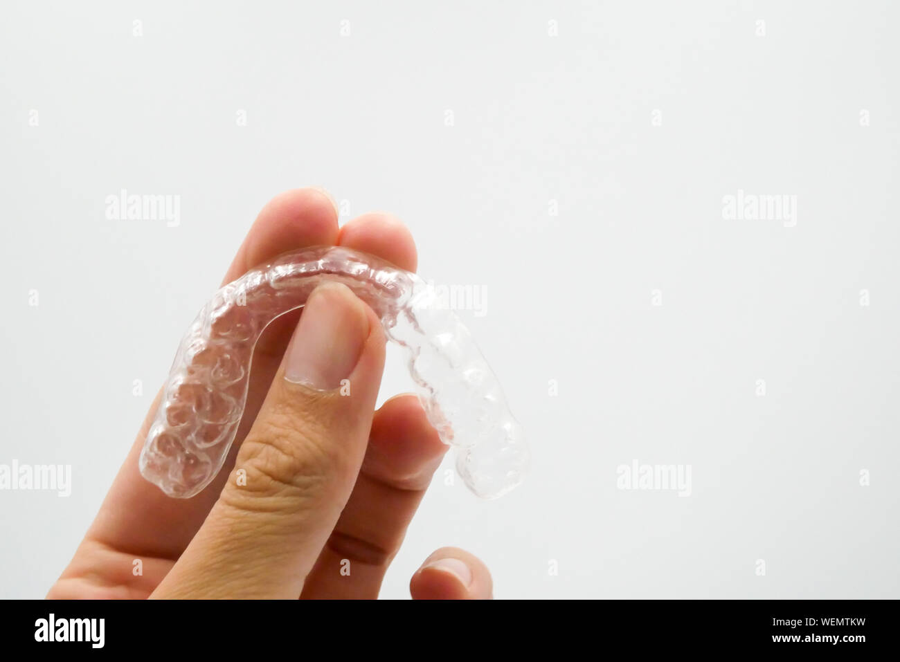 Clear plastic retainer teeth, it's a new technology equipment for ...