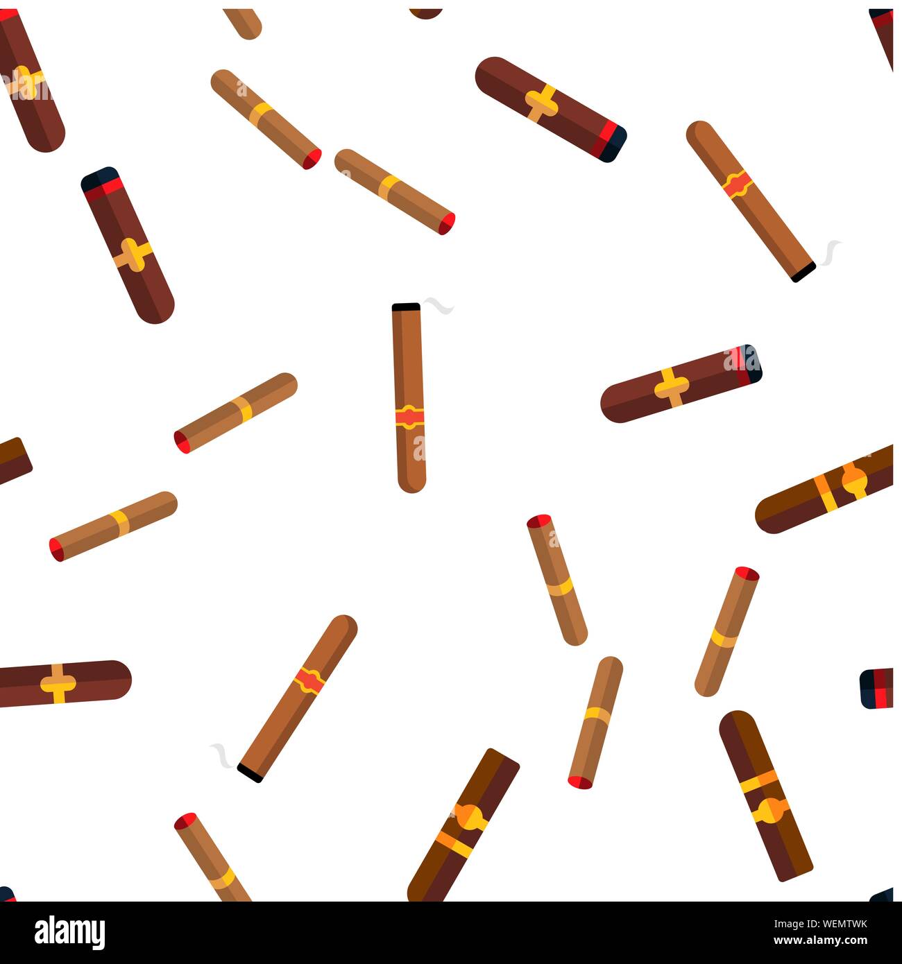 Lit Luxurious Cuban Cigar Vector Seamless Pattern Stock Vector Image ...