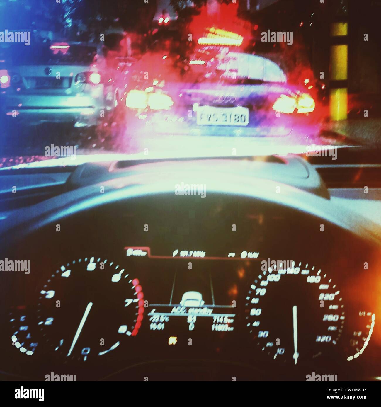Car dashboard illuminated traffic hi-res stock photography and images ...