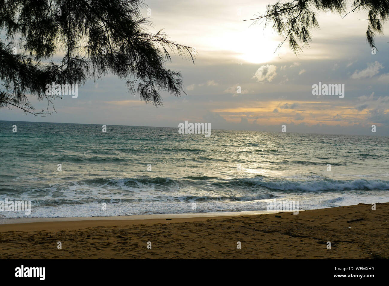 Beautiful beach ocean wave with blue color water of the sea background ...