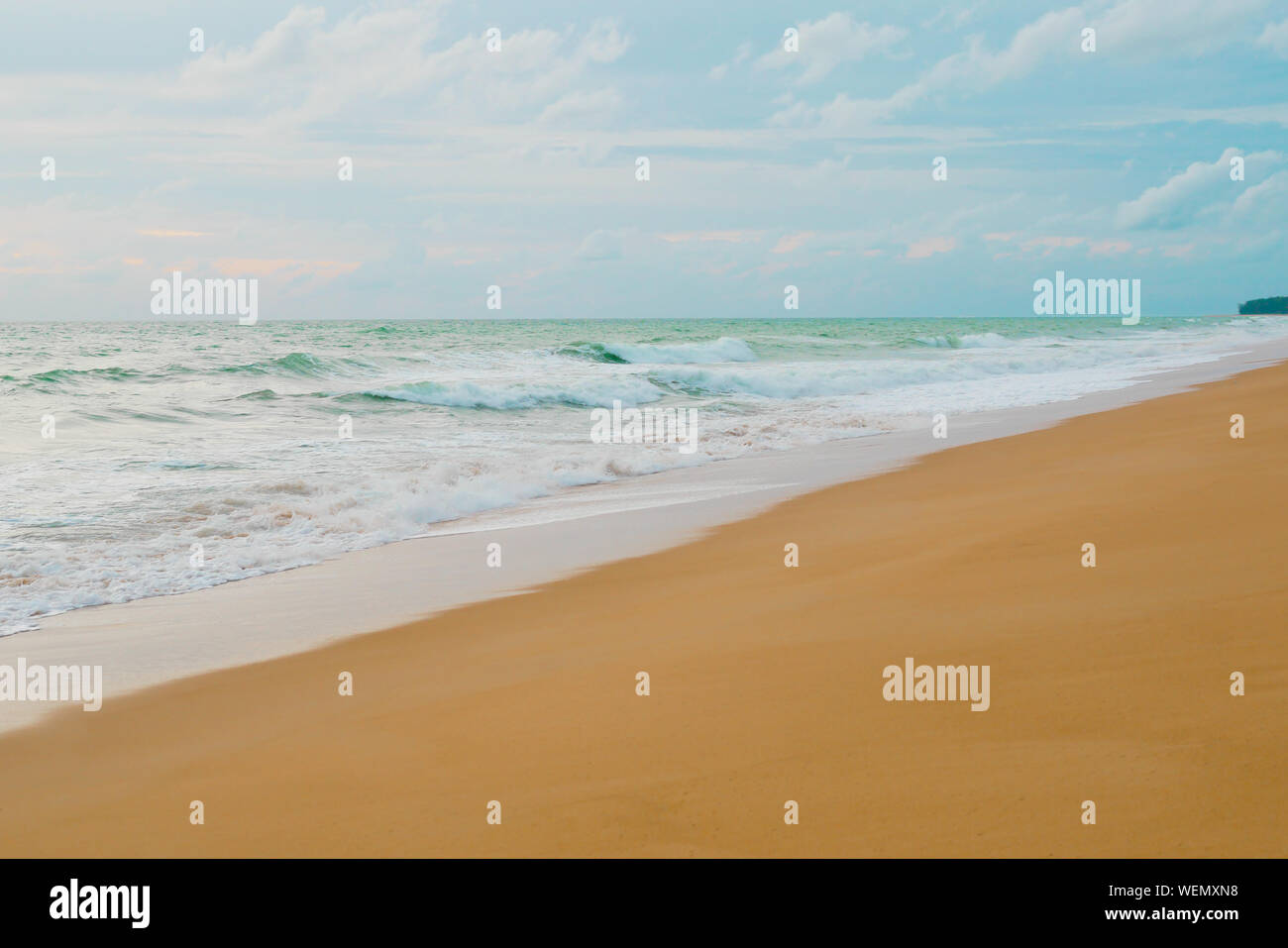 Beautiful beach ocean wave with blue color water of the sea background ...