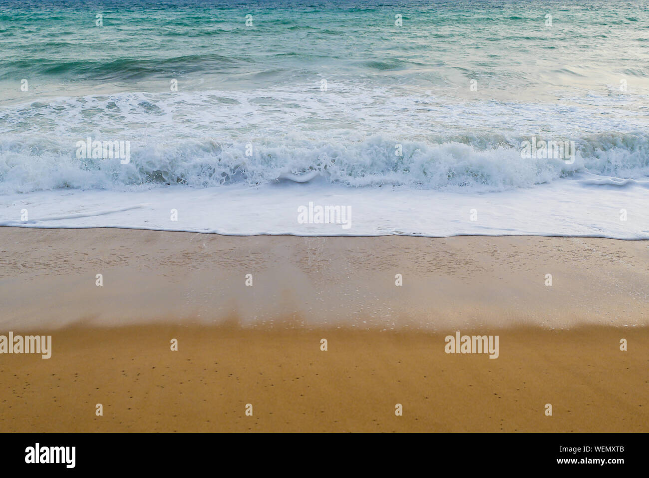 Beautiful beach ocean wave with blue color water of the sea background ...
