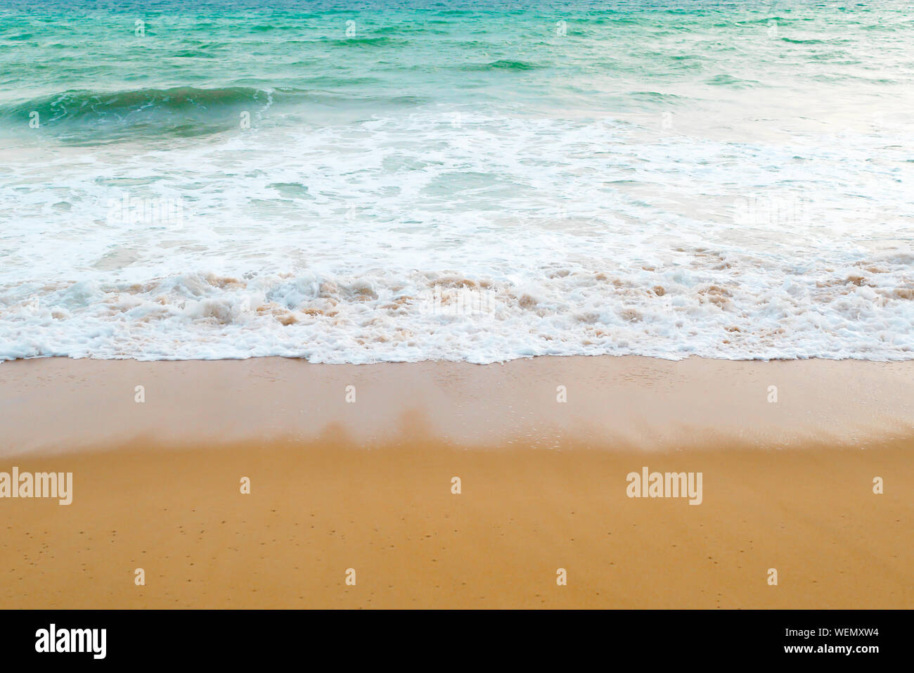 Beautiful beach ocean wave with blue color water of the sea background ...