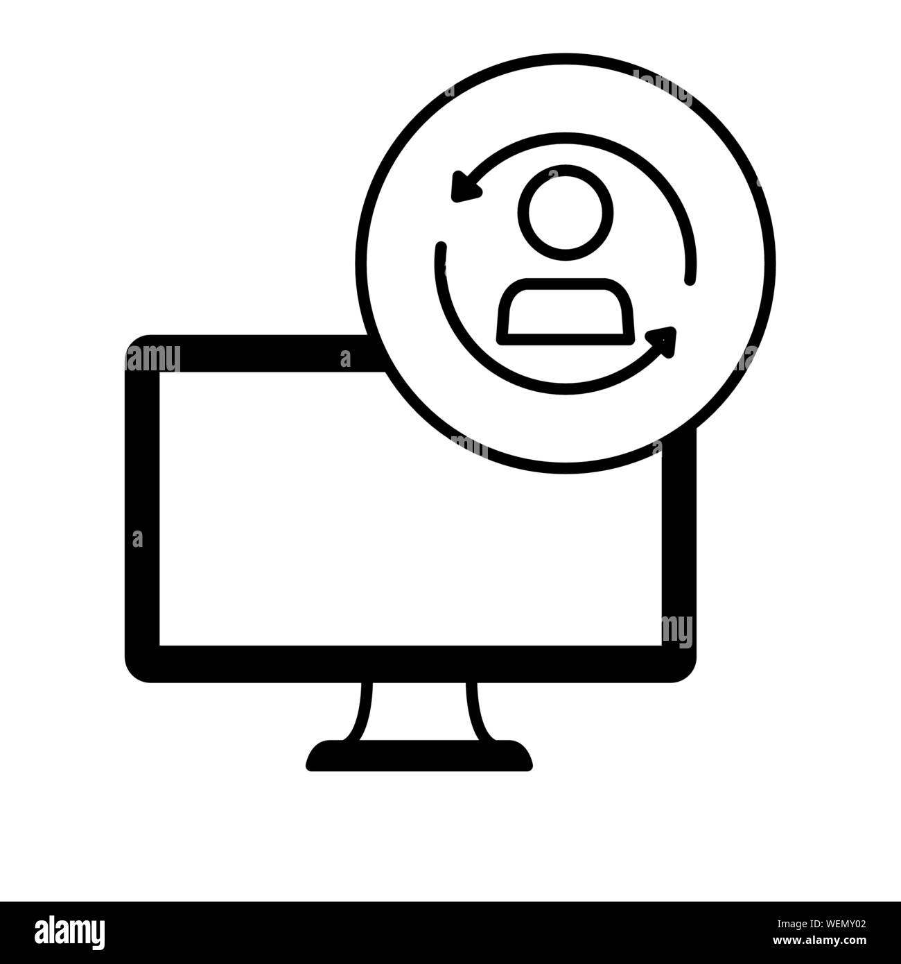 desktop computer device with user refresh Stock Vector Image & Art - Alamy