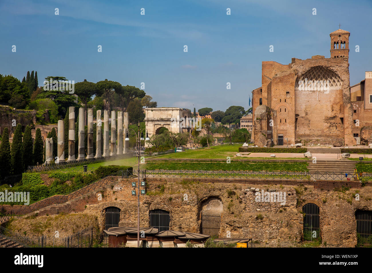 Ruins of the Temple of Venus and Roma located on the Velian Hill and ...