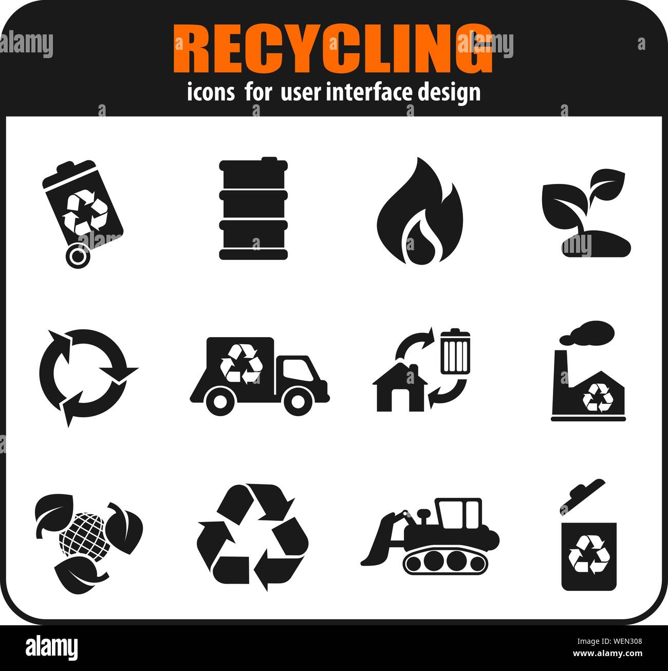 recycling icon set Stock Vector Image & Art - Alamy