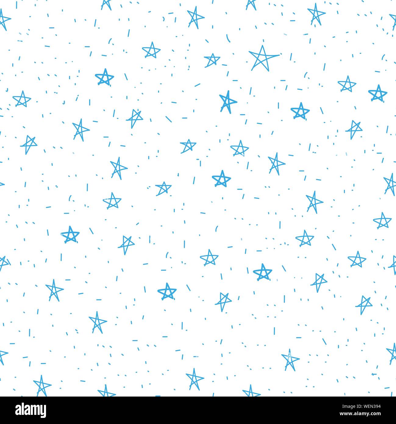 Seamless pattern with stars. Hand drawn vector illustration Stock ...
