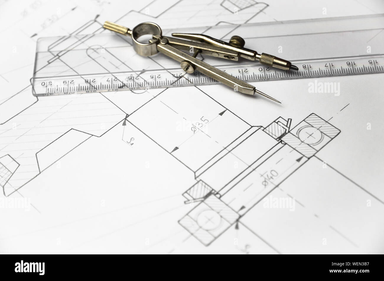 Drawing ruler hi-res stock photography and images - Alamy