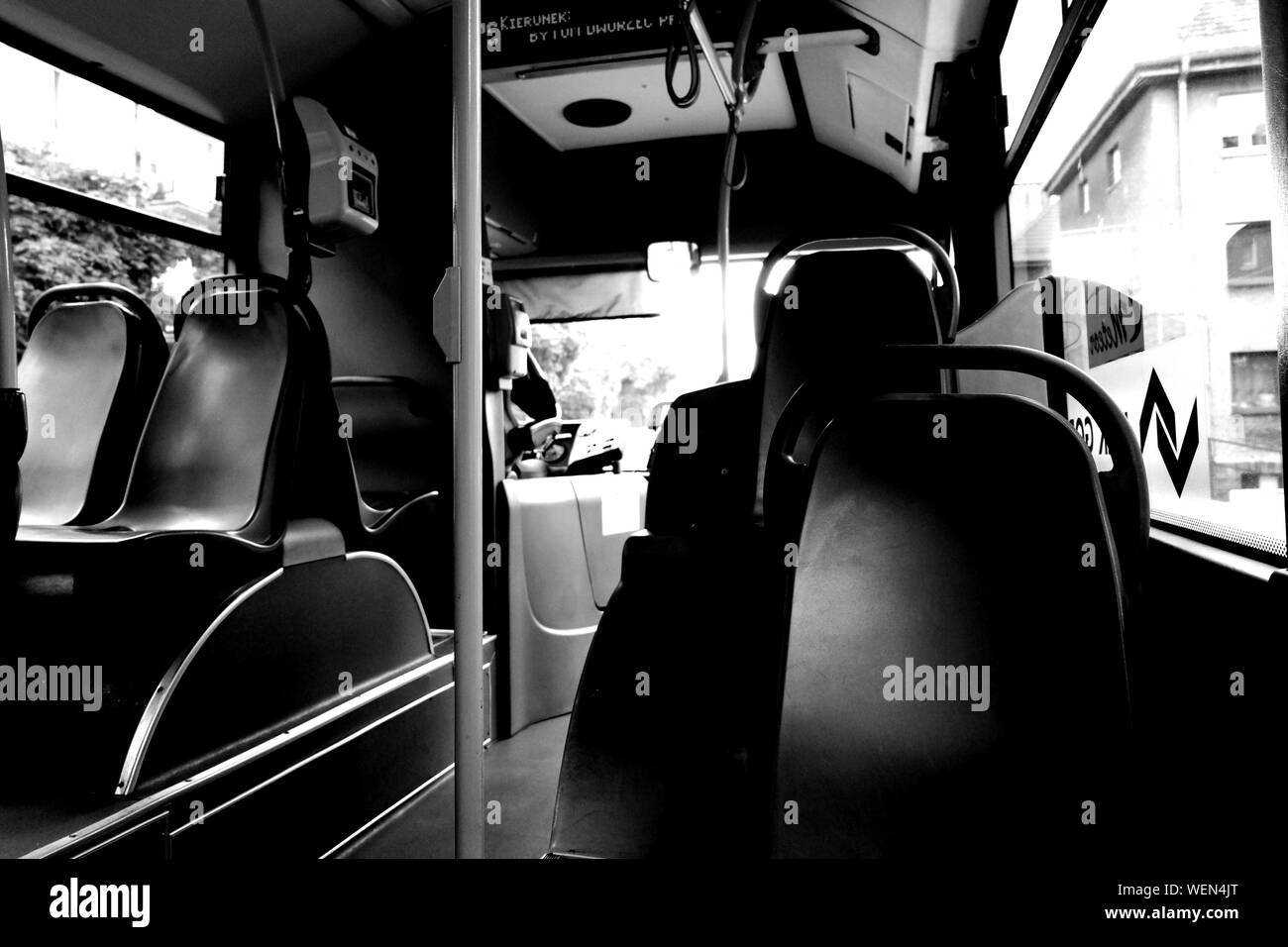 Bus interior Black and White Stock Photos & Images - Alamy