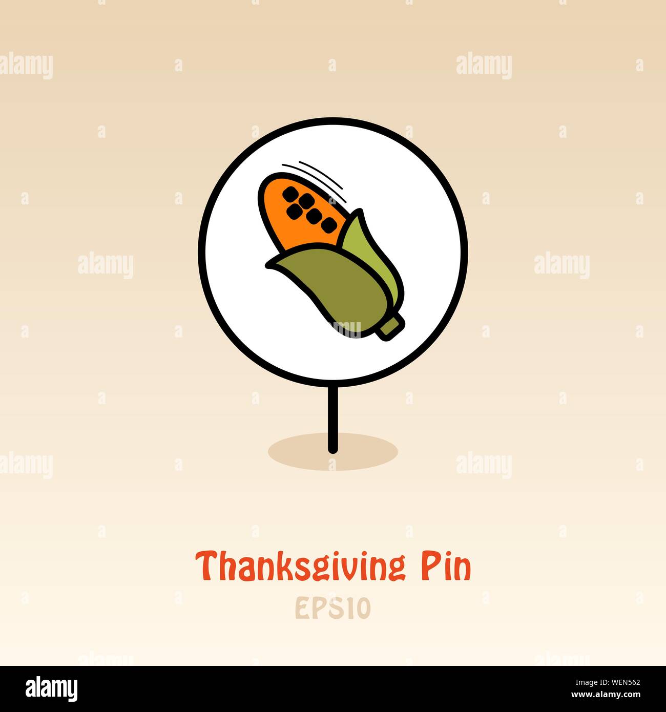 Corn pin map icon. Harvest map pointer. Thanksgiving map markers ...