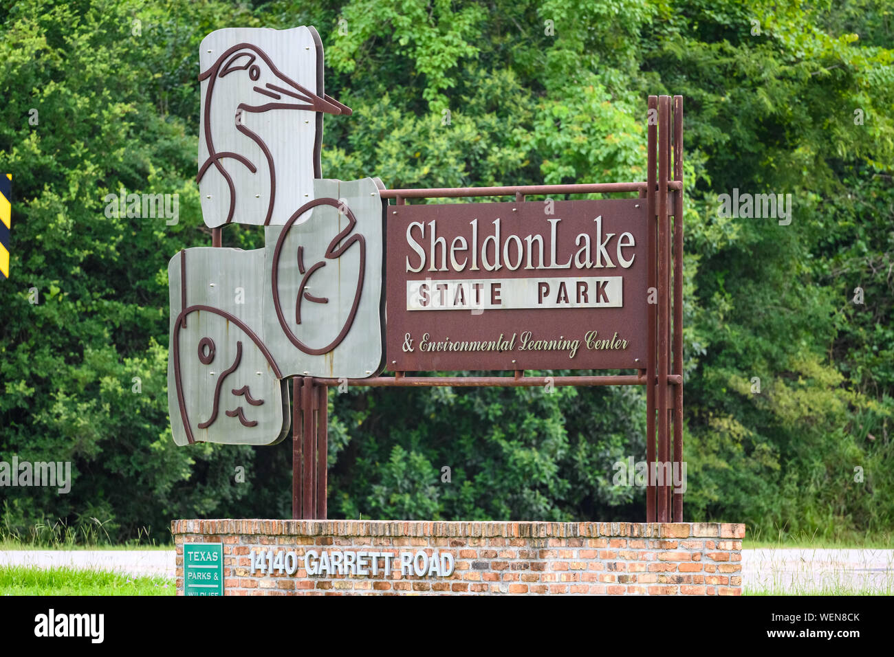 Sign in front of the Sheldon Lake State Park, Houston, Texas, USA Stock ...