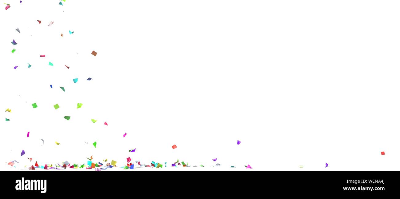 Bright and colorful confetti flying on the floor. Isolated background ...