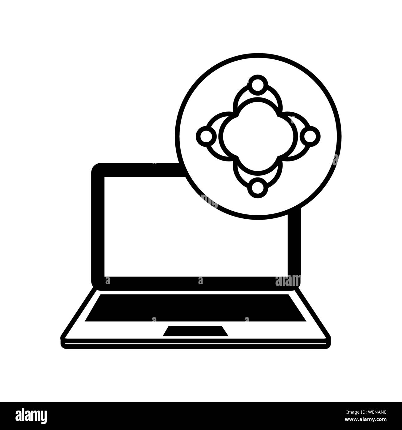 laptop computer with people teamwork Stock Vector Image & Art - Alamy