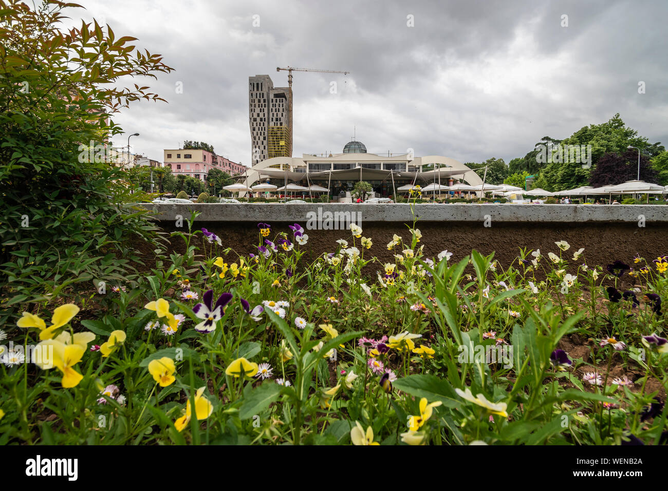 Tirana, Albania - May 2019: Taiwan Center a multifunctional recreation ...